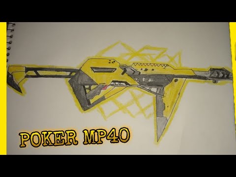 HOW TO DRAW POKER MP40 FROM FREE FIRE - YouTube