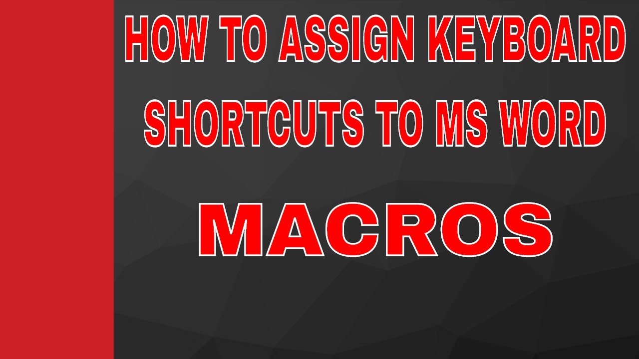 | Assign keyboard shortcuts to MS Word | How to assign keyboard ...