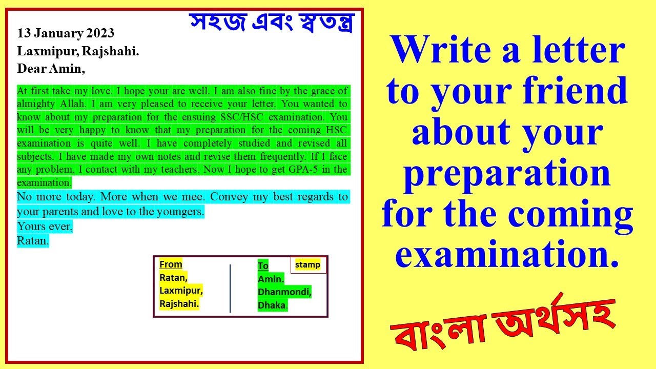 Write a Letter to Your Friend about Your Preparation for the Coming ...