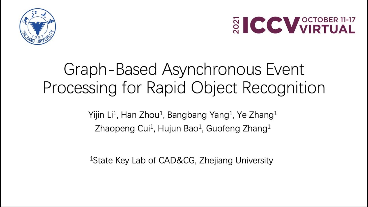 [ICCV 2021 Talk] Graph-based Asynchronous Event Processing for Rapid Object Recognition - YouTube