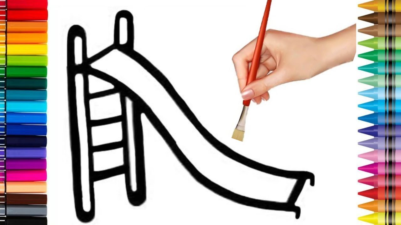 How to Draw Rainbow Slide 🌈| Coloring ,Painting For kids and toddlers ...