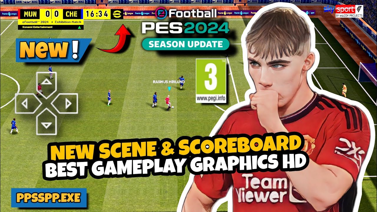 eFootball™ 2024 PPSSPP Best Graphics HD Review New Scene & ScoreBoard Commentary Peter Drury ...