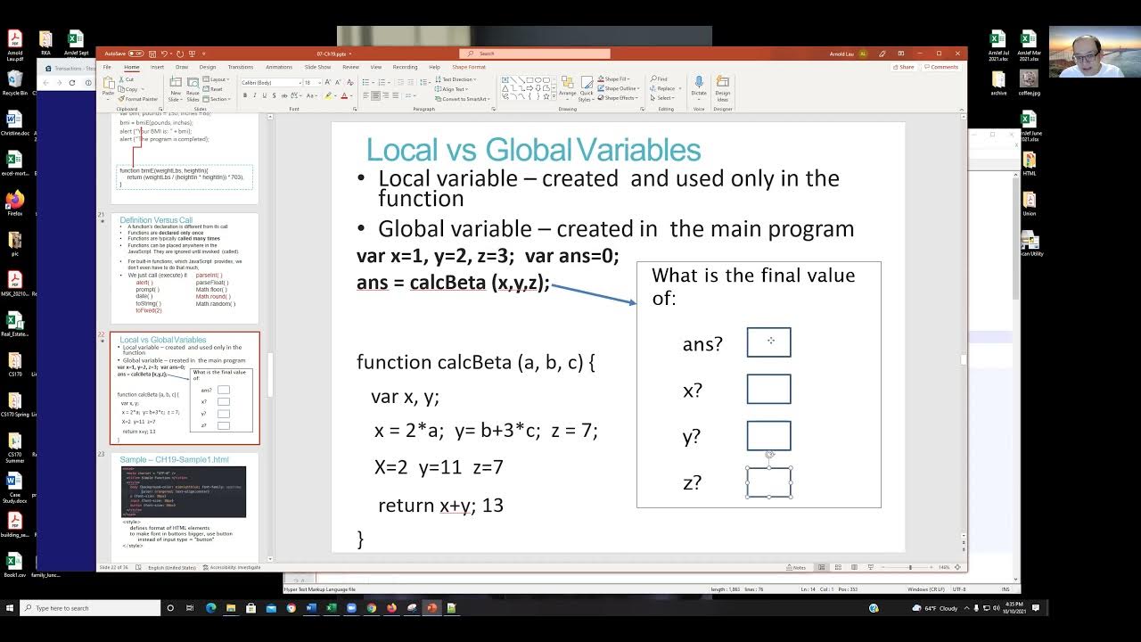 Rutgers CS170 javascript functions - YouTube