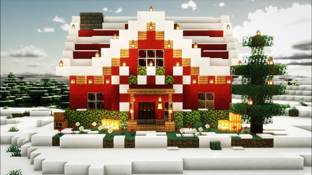 Minecraft Christmas House Tutorial 🎅 | Cozy Holiday Build (Easy ...