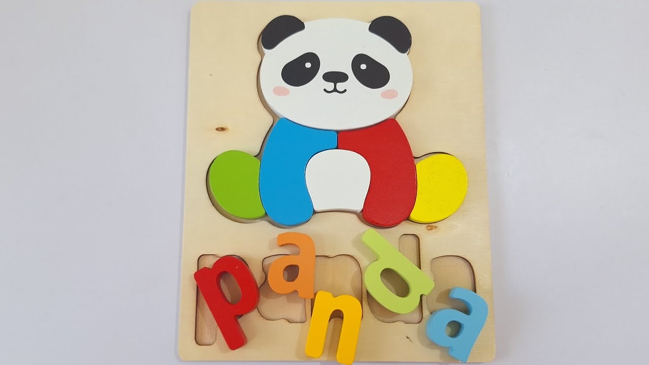 Panda Wooden Puzzle Game | Learn to Spell Word "Panda" Video for ...