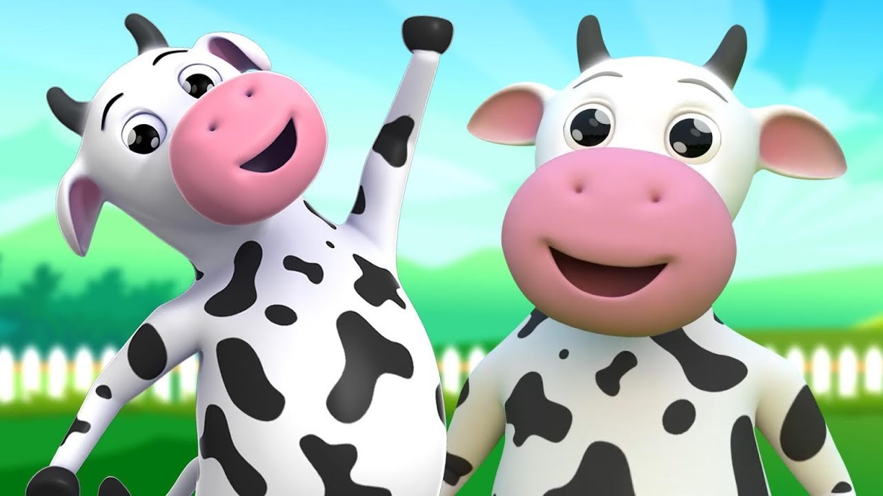 Five Little Cows Song | Fun Animals for Kids | Feathers and Friends ...