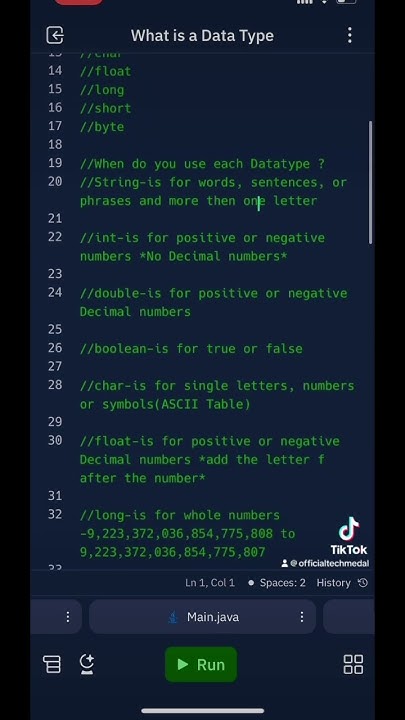 What Is A Java Datatype Code Coding Computerscience Java Javaprogramming Youtubeshorts 2614