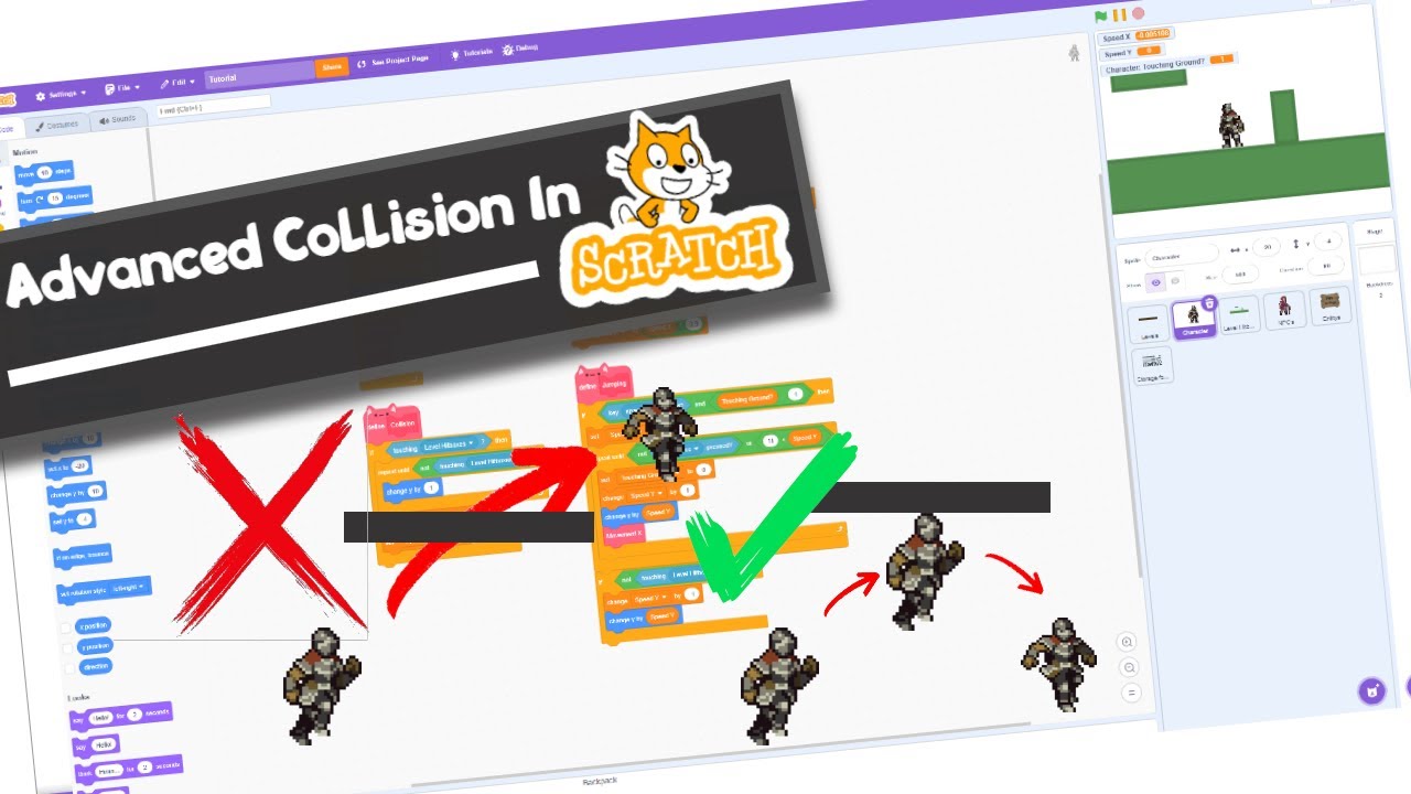 Advanced Collision In Scratch! (Episode 2 on How to Make A Platformer ...