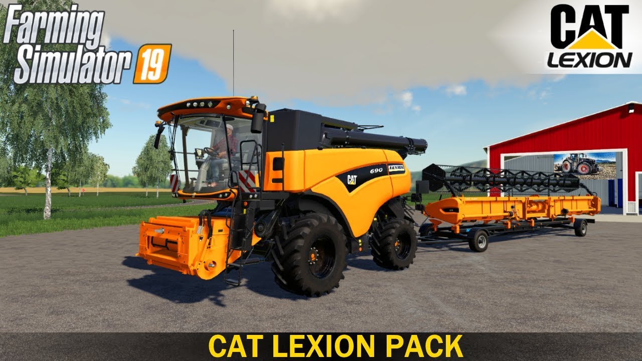 Farming Simulator 19 - CAT LEXION 690 Combine Wheat Harvest - YouTube