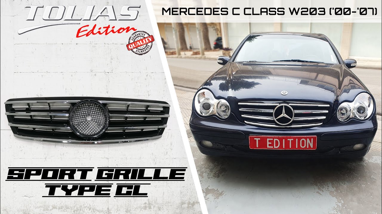 Mercedes C Class w203 Sport Grille by Tolias Edition Garage - YouTube