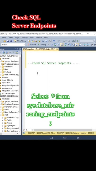 Check SQL Server Endpoints #sqlforbeginners #sqlinterviewquestions # ...