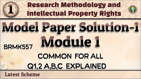 Research Methodology RM & IPR Model Paper Solution All Modules Explained 5th Sem - YouTube