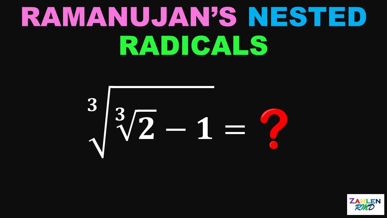 Salute to Srinivasa Ramanujan for this amazing identity | Ramanujan's ...
