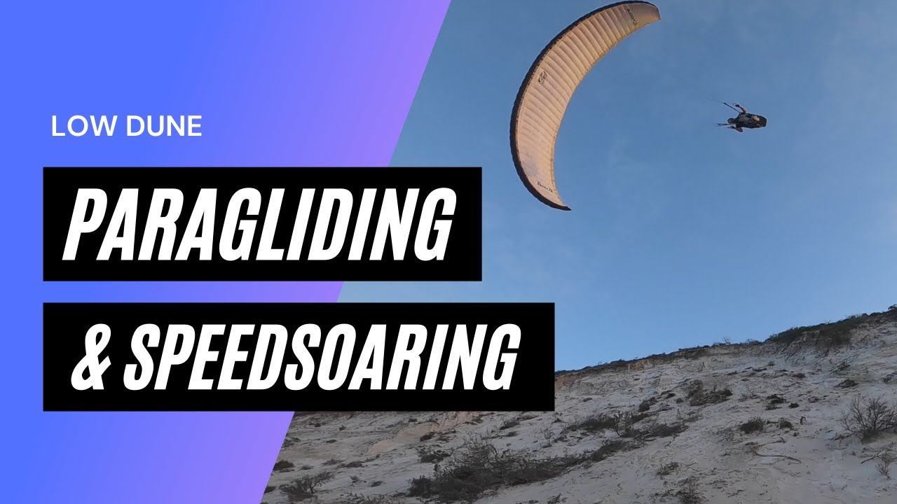 Paragliding - low dune soaring and mini-wing speed soaring - YouTube