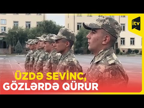Ordu sıralarına yollanmaqdan qürur duyan gənc çağırışçılar