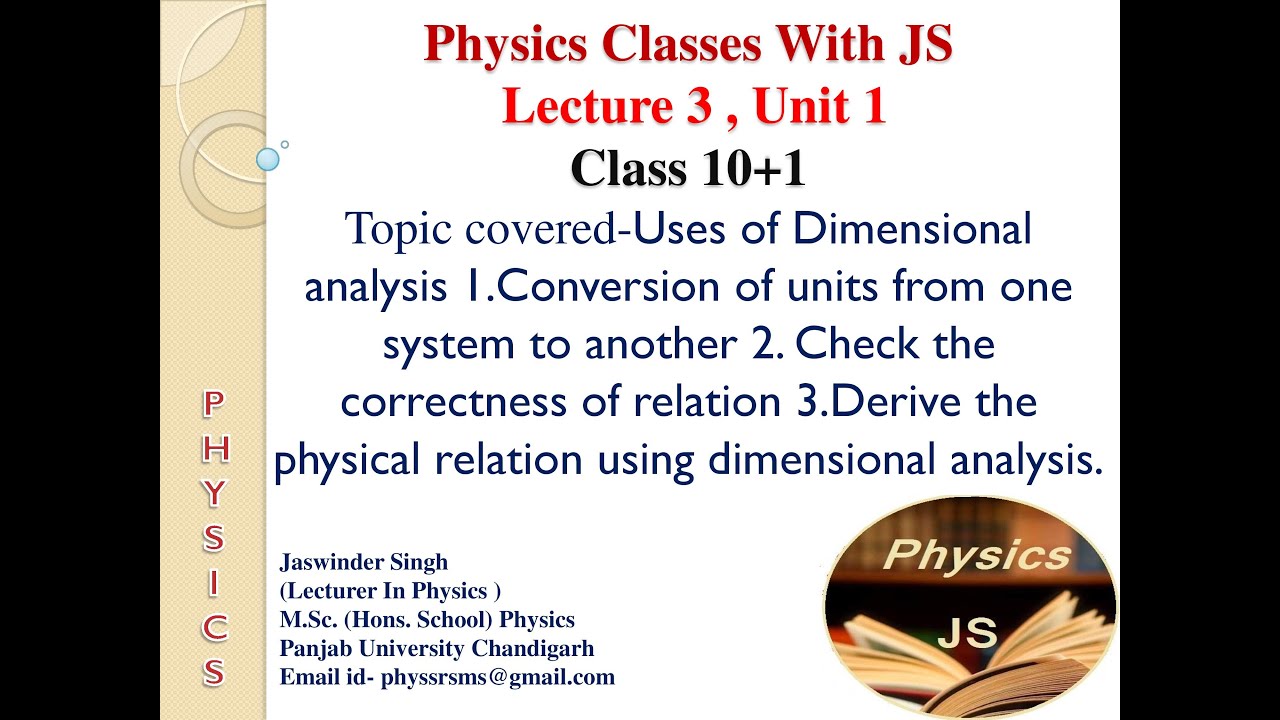 Physics Lecture 3 Unit 1 Uses Of Dimensional Analysis YouTube physics-lecture-3-unit-1-uses-of-dimensional-analysis-youtube