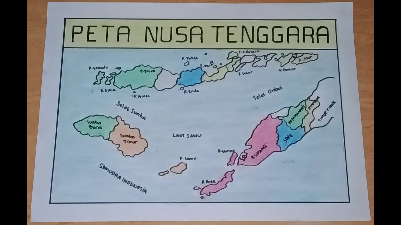 Cara menggambar sketsa peta pulau Nusa tenggara|| gambar peta Nusa ...