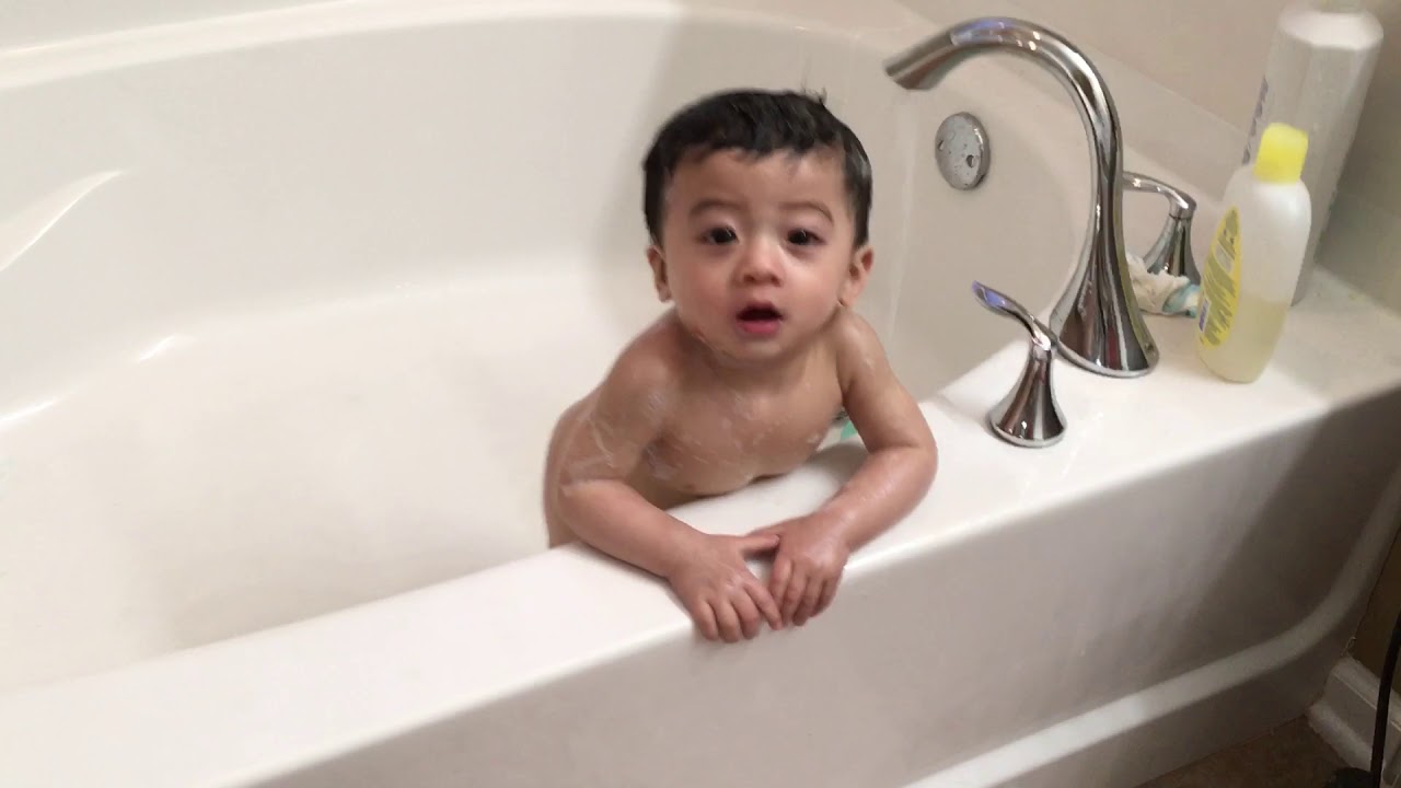 My brother taking a bath - YouTube
