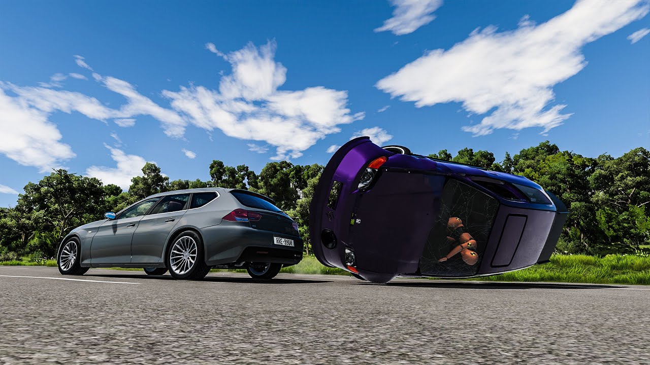 Best satisfying rollover cars crash #10🔥BeamNG drive - YouTube