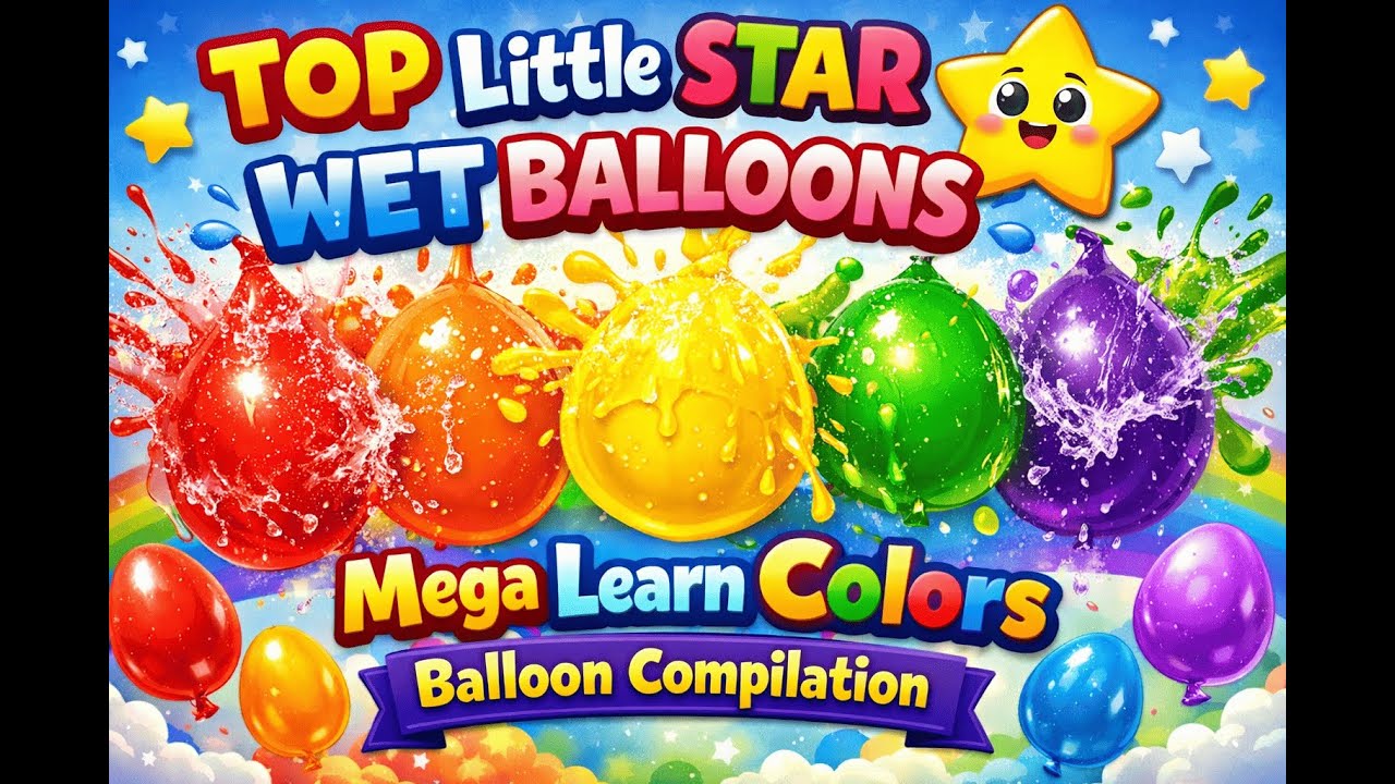 TOP Little STAR Wet Balloons Mega Learn Colors Balloon Compilation ...