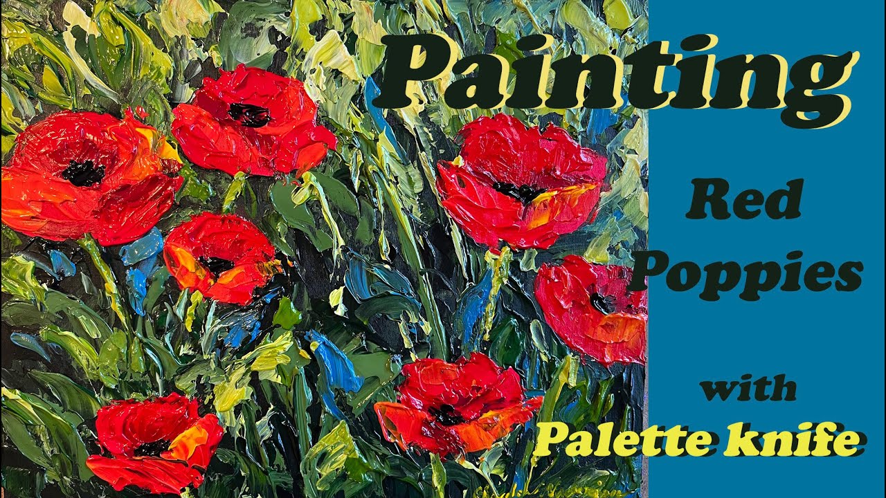 Painting Red Poppies in the Garden for beginners | Easy acrylic ...