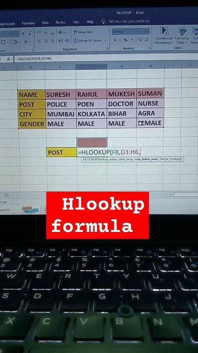 how to use Hlookup formula in ms excel #shorts #viralvideo - YouTube