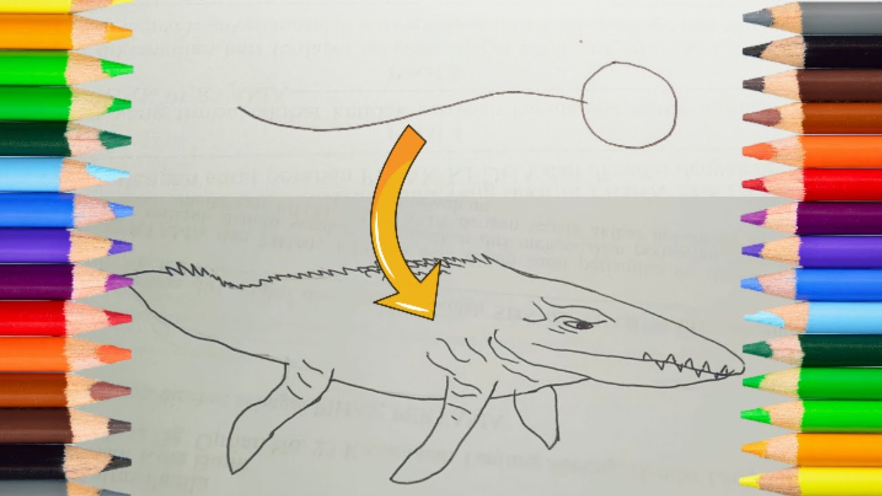 How To draw Mosasaurus From Jurassic World Step by Step | Drawing and ...