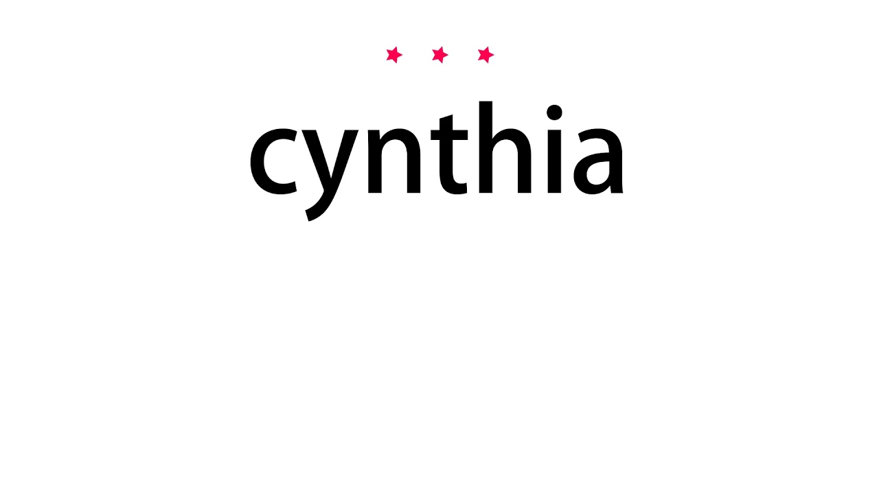 How to pronounce cynthia - Vocab Today - YouTube