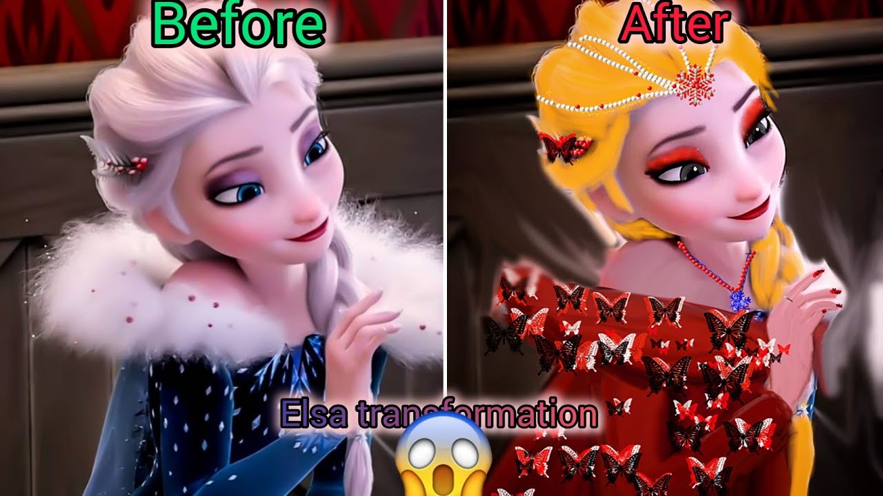 Frozen ️ princess elsa transformation 😱😘red elsa😘 - YouTube