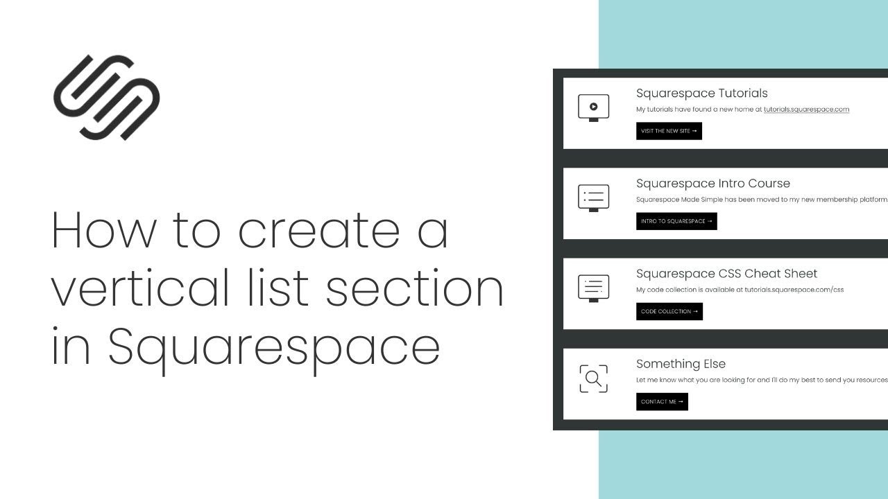 Create Vertical List Sections With Custom Code Squarespace Tutorial 5653