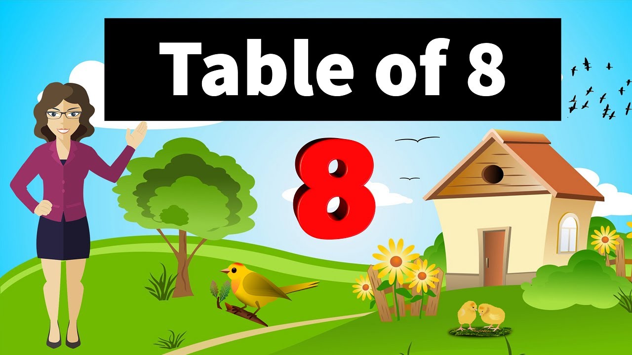 Table of 8 | Learn Multiplication Table Of Eight (8 x 1 = 8) | Counting ...