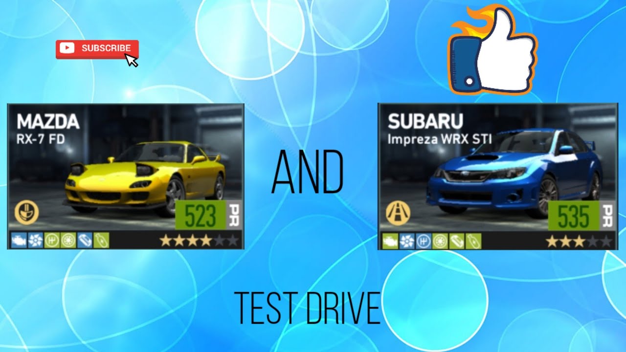 NFS NO LIMITS, MAZDA RX7 FD(PR:523) AND SUBARU IMPREZA WRX STI (PR:535 ...