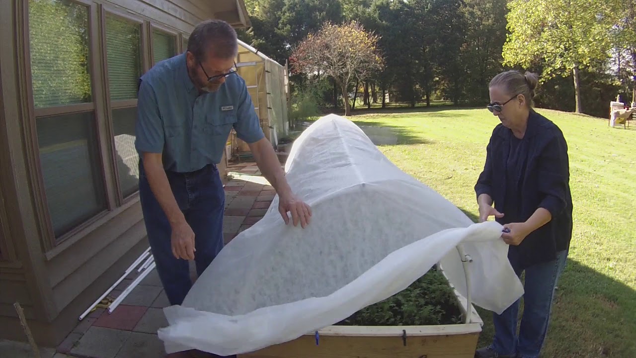 Building Floating Row Cover Hoop House for Raised Beds - YouTube