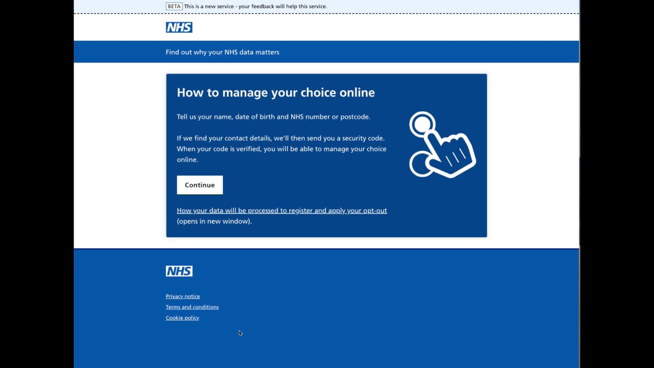 Patient Data Choices: Setting up a national data opt-out preference ...