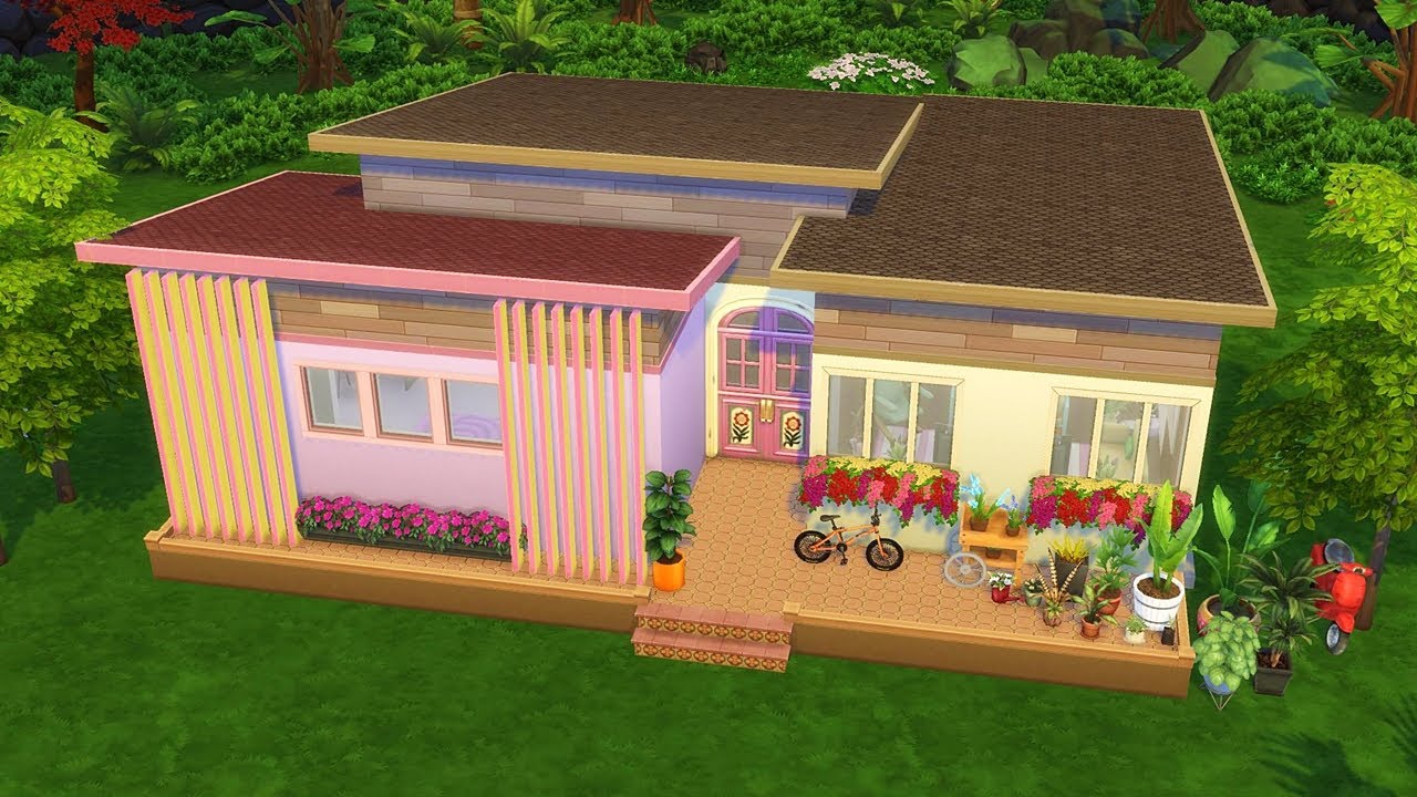 CUTE FAMILY HOME 🌸 The Sims 4 || Speed Build - YouTube