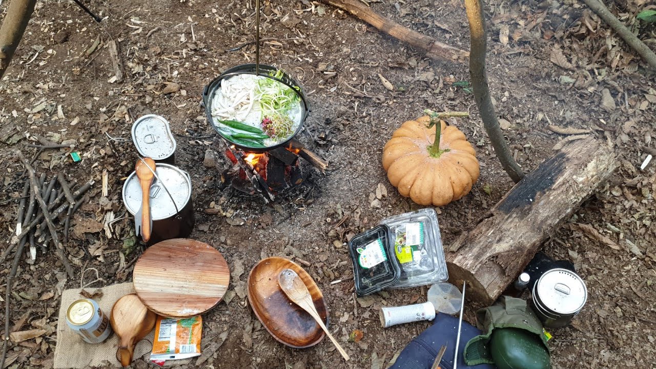 Kalami sa Ginataang Isda, Pot Hanger, Solo Bushcraft - YouTube