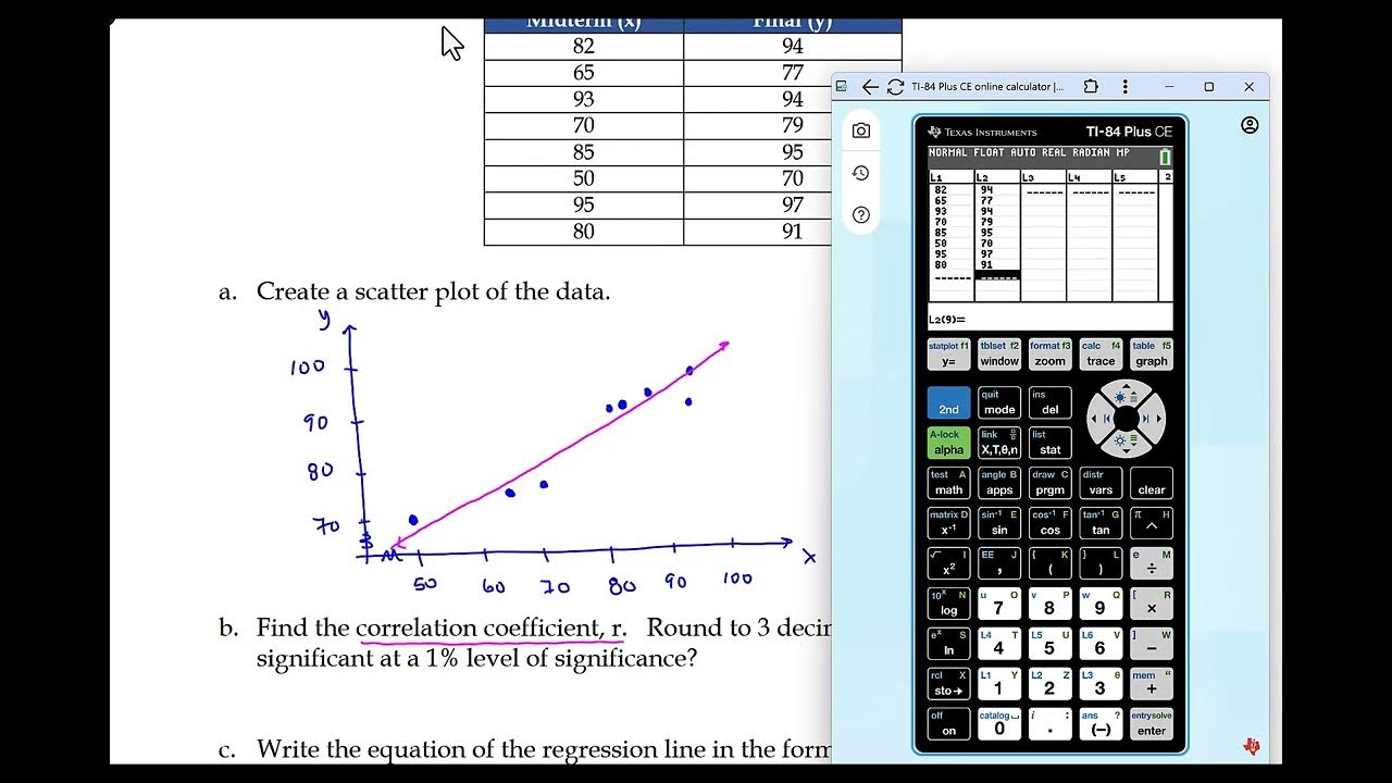 Linear Regression: Midterm Grades vs Final Exam Grades - YouTube