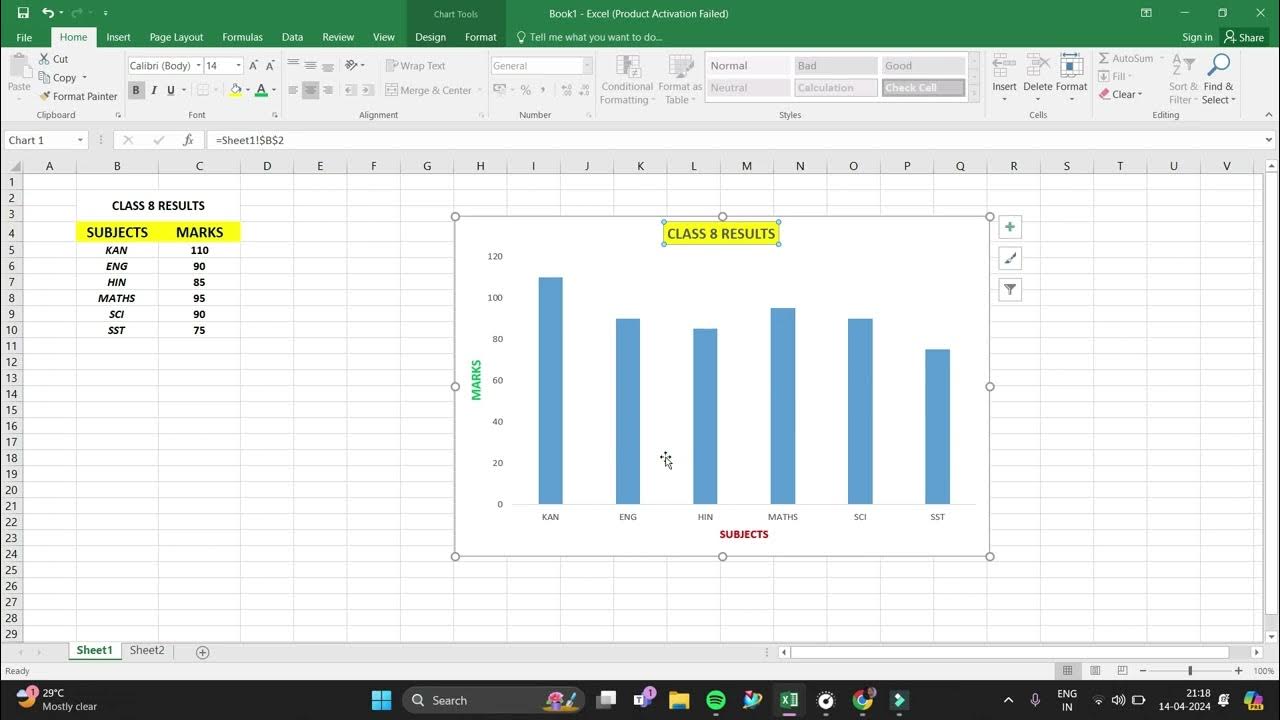EXCEL - BAR GRAPH BARS WITH DIFFERENT COLOURS ( In Kannada ) - YouTube