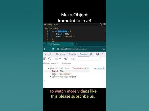 Interview Challenge # 94 || How to make your object immutable in JS #javascript #shorts - YouTube