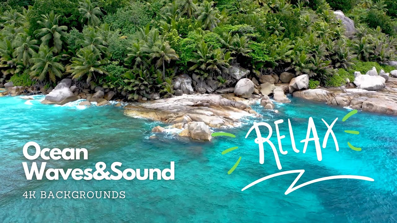 Soothing Ocean Waves and Green Island Beach: Relaxing Sounds - YouTube