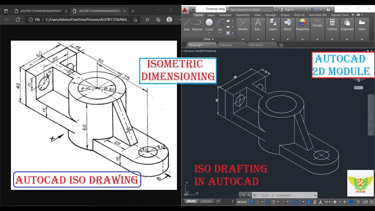 AUTOCAD 2D ADVANCE TUTORIAL - ISO DRAFTING TUTORIAL IN AUTOCAD # ...