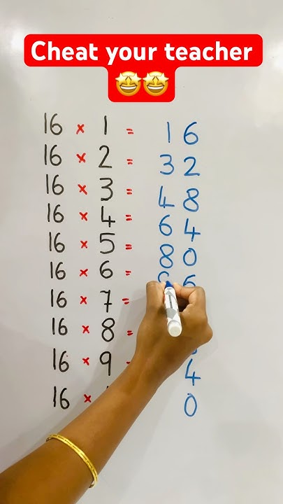 Easy way of writing table 16 | learn table 16 #table16 #tables #hacks #tricks #cheatcodes # ...