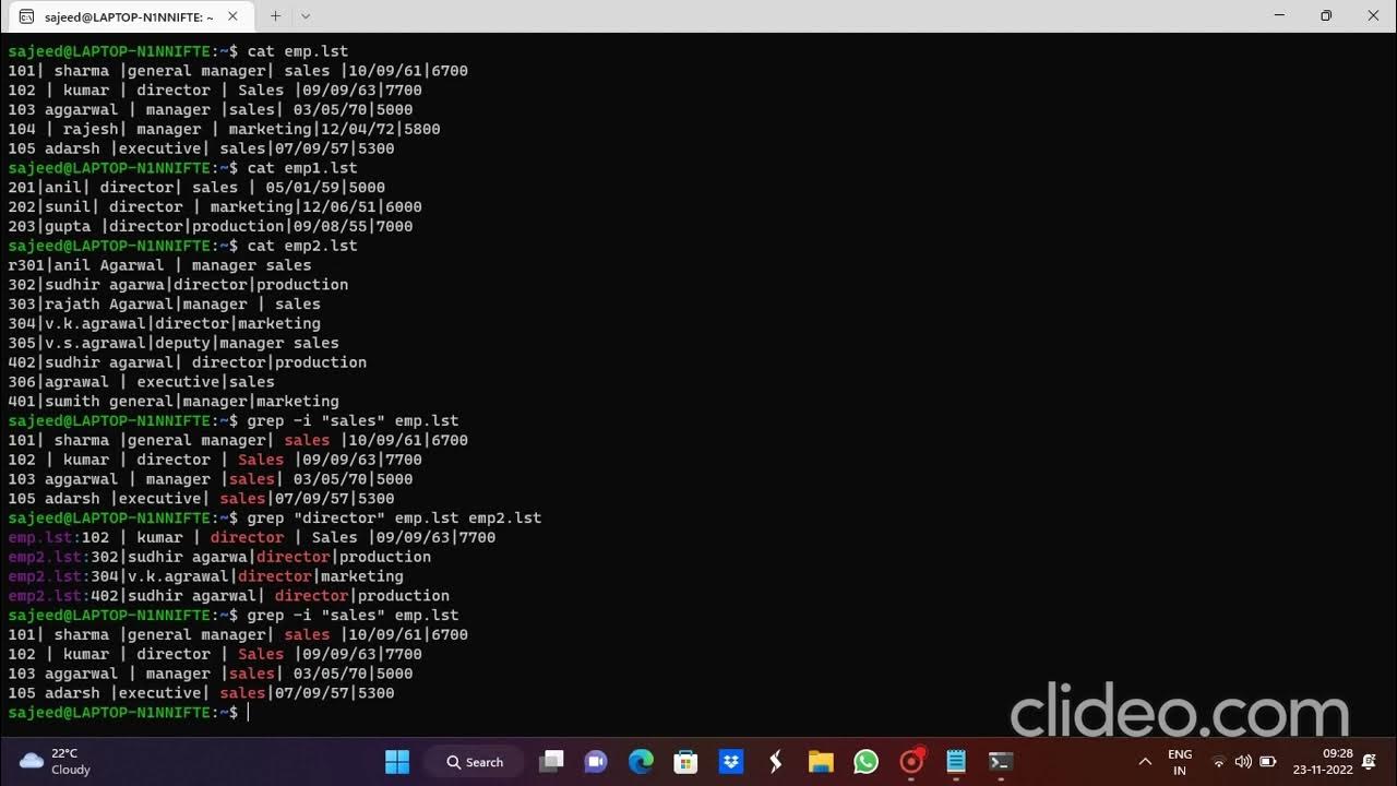 GREP COMMAND IN UNIX (ISE/CSE) 5 SEM - YouTube