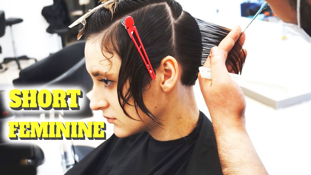 UNIQUE SHORT HAIRCUT - SLICKED BACK PIXIE BOB UNDERCUT FOR WOMEN - YouTube