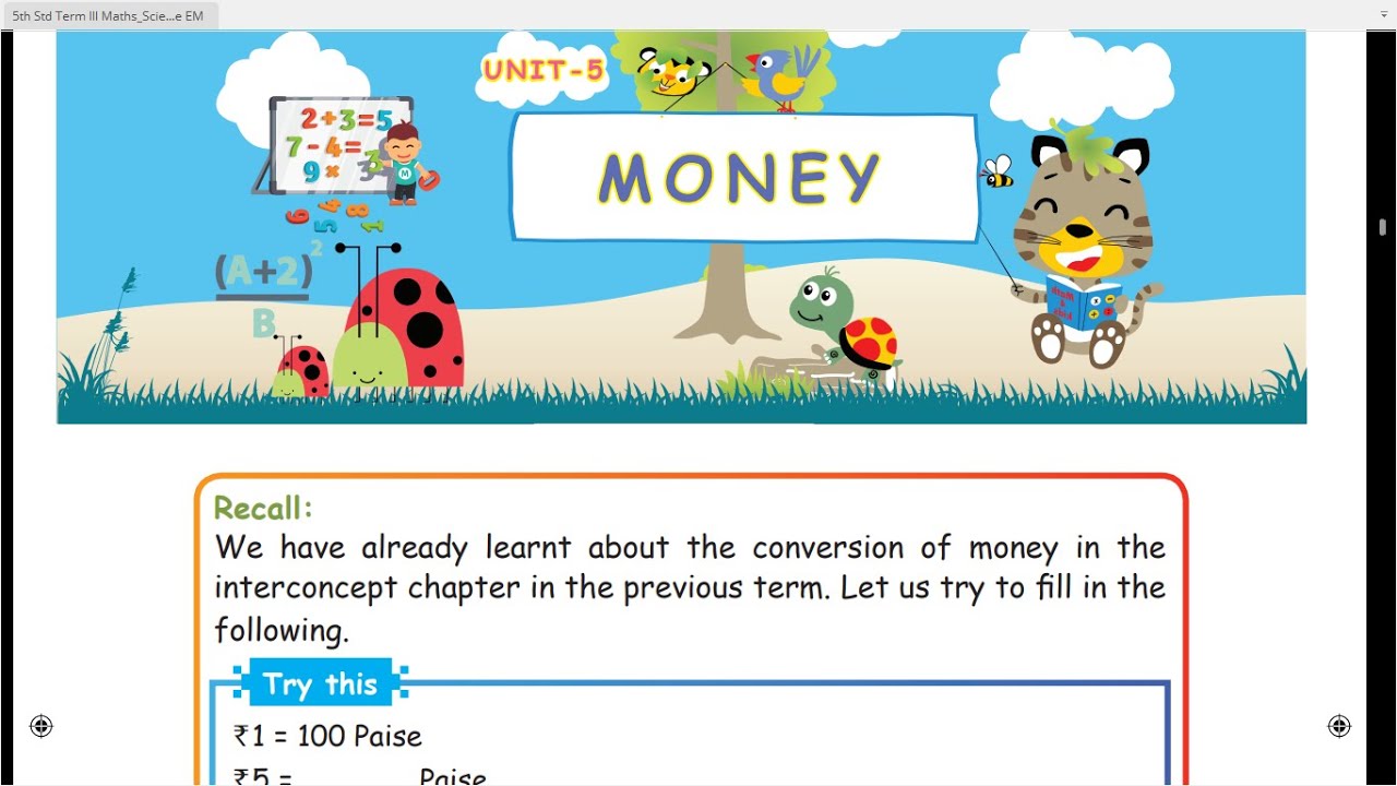 MONEY - PART--3 - UNIT-5 - TERM-3 - MATHS - 5TH STANDARD - ENGLISH ...