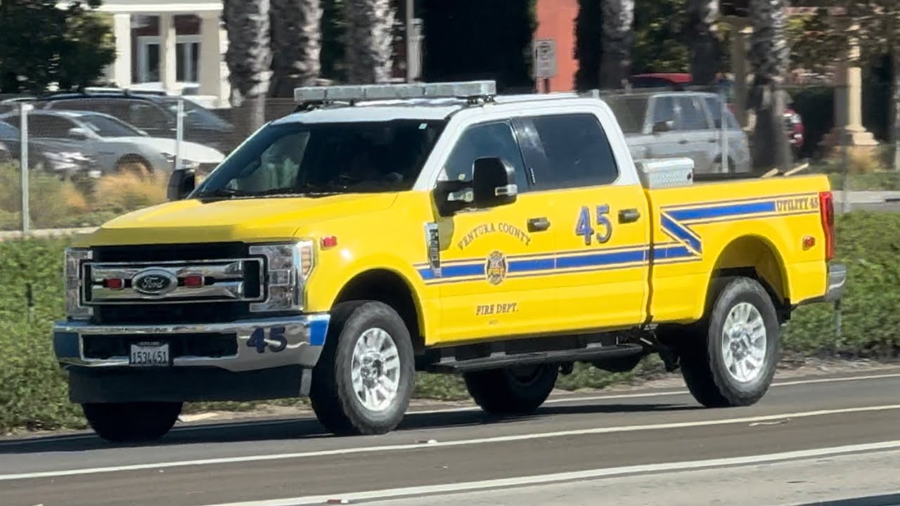 *FIRST CATCH* Ventura County Fire Dept. Utility 45 ( U45 ) Responding to the Mountain Fire! # ...