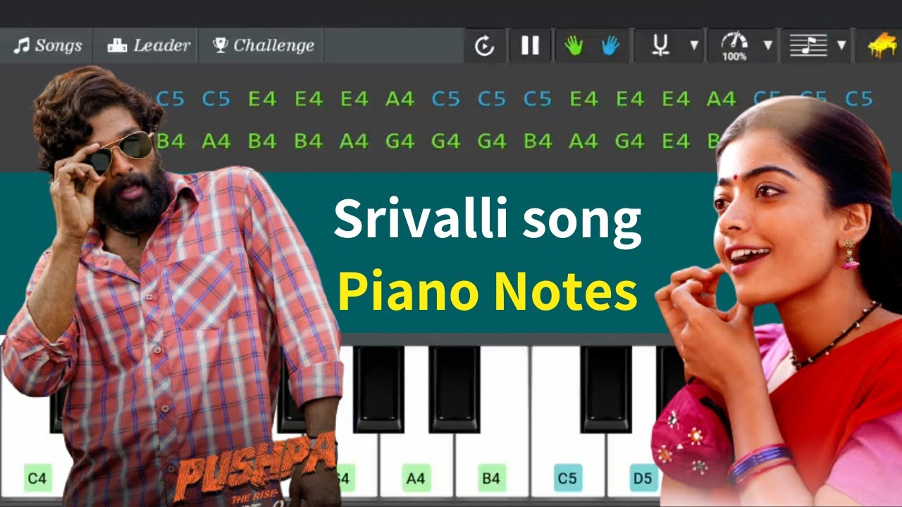 Pushpa - #Srivalli song piano notes | Pushpa songs | Telugu song piano ...
