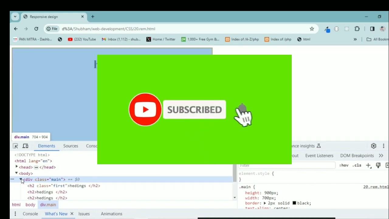 em,rem,vh,vw in css !! responsive design in css #webdevelopmen38 #css19 - YouTube