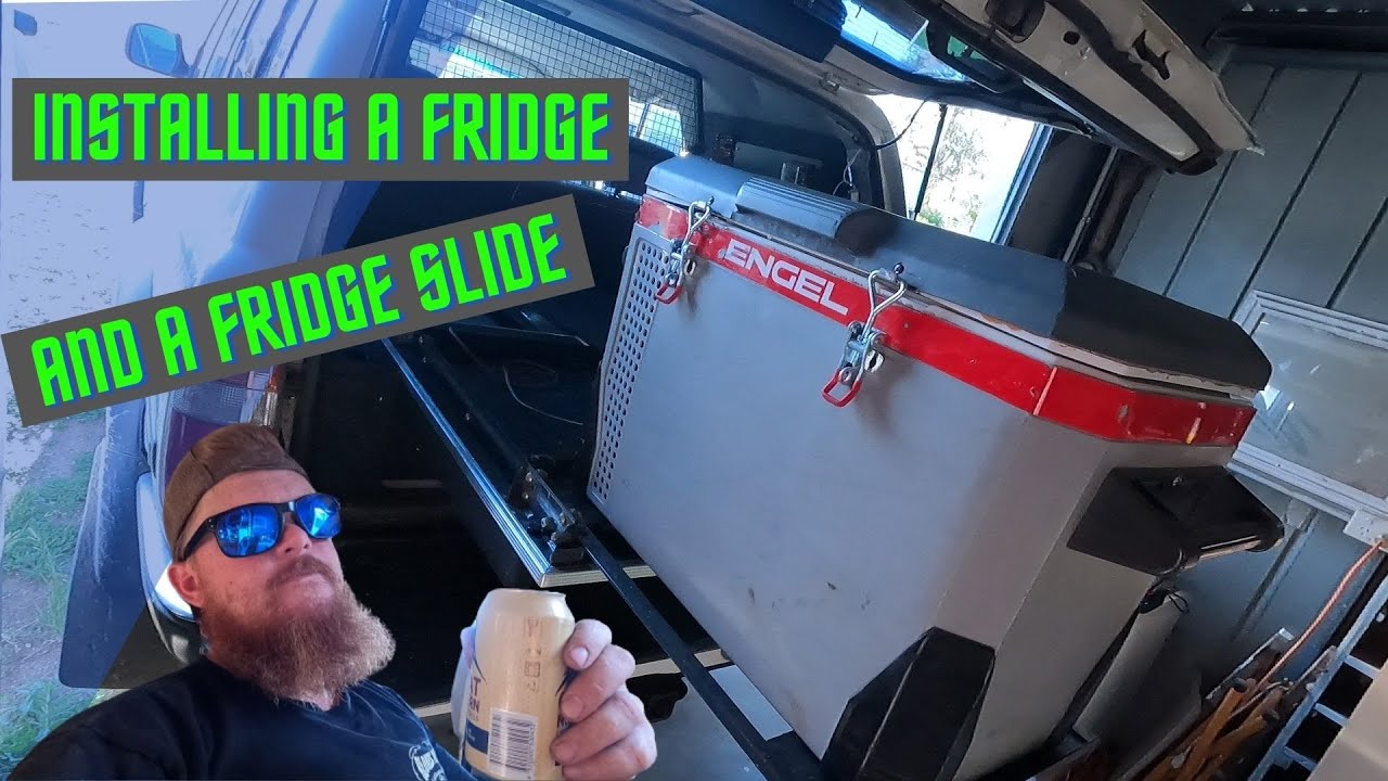 how to Install a 12v fridge and fridge slide - YouTube