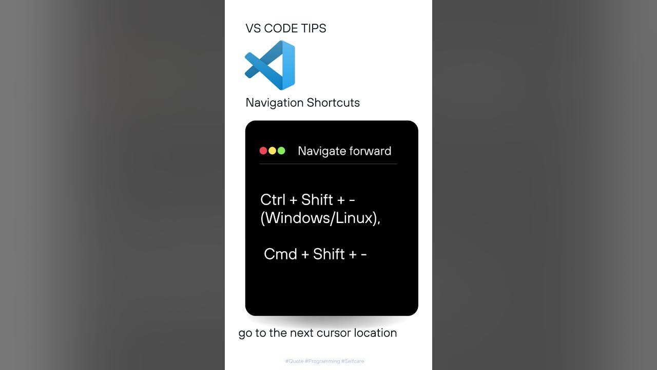 Navigate forward (go to the next cursor location) | VS Code Tips and ...